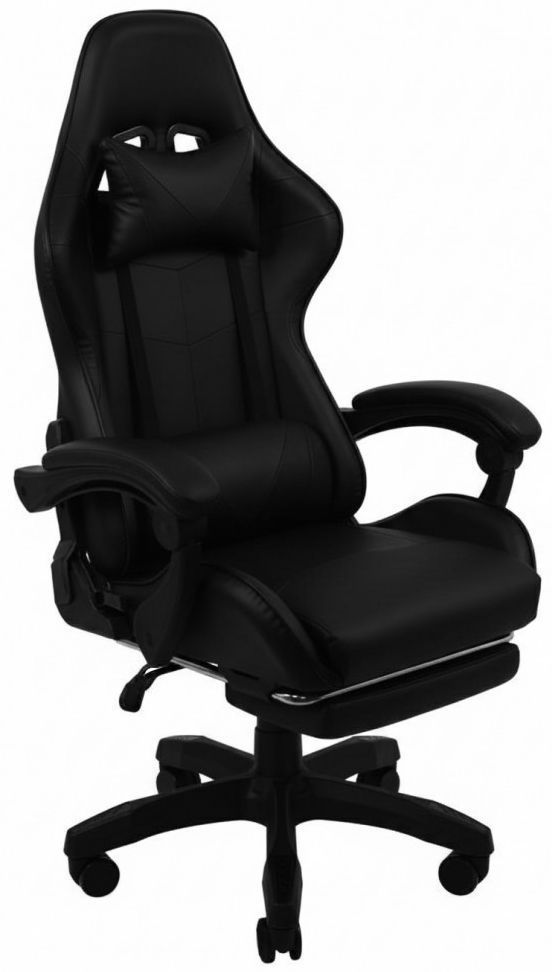 Крісло геймерське Bonro B-810 чорне з підставкою для ніг (42401042 ...